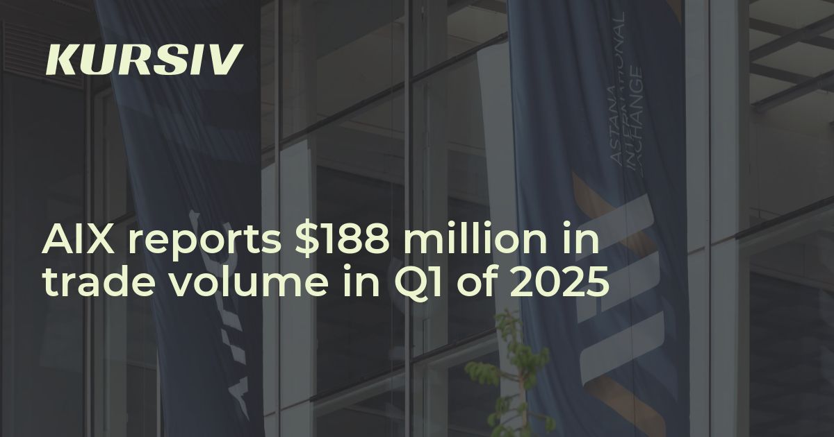 AIX reports $188 million in trade volume in Q1 of 2025 — - 09.04.2025 ...